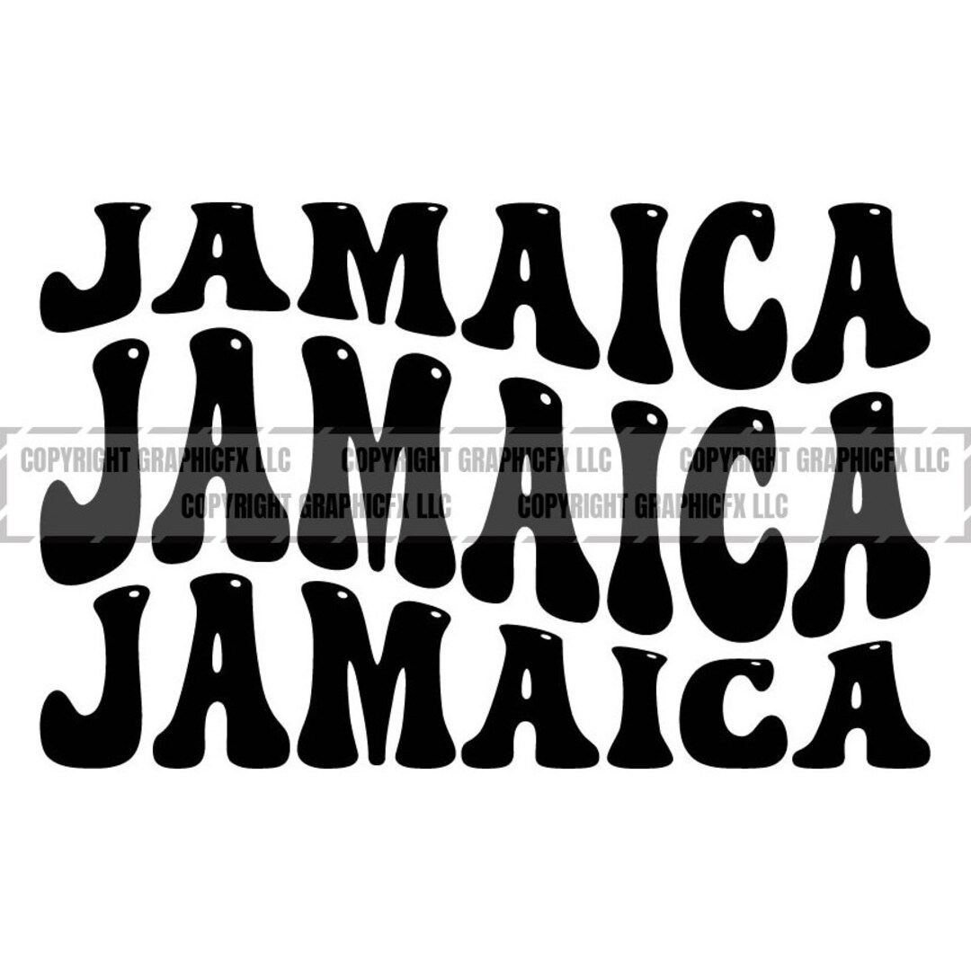 Jamaica Wavy Word Art INSTANT DOWNLOAD 1 Vector .eps, .dxf, .svg .png ...