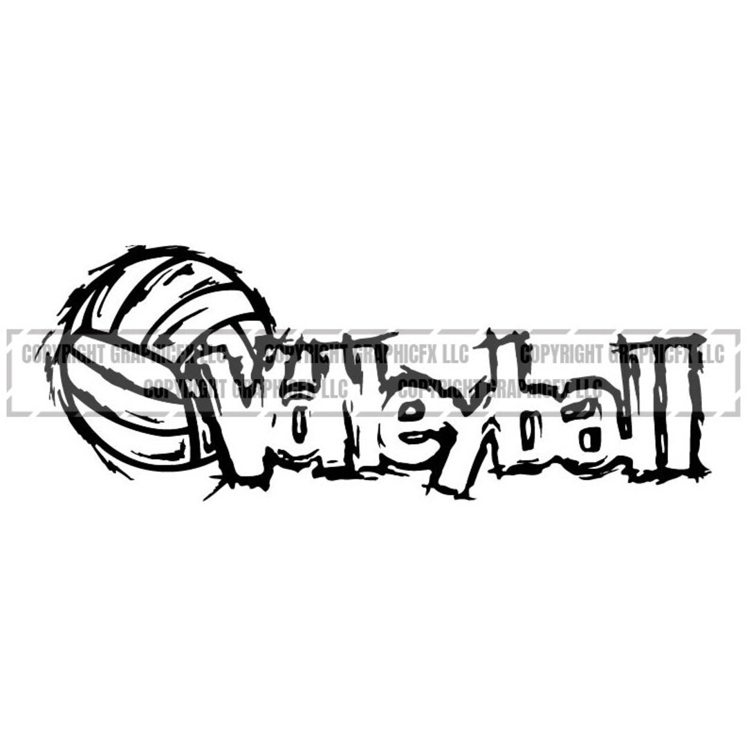 Volleyball Distressed Paint Vector Graphic: T-shirt, CNC, Vinyl Cut ...