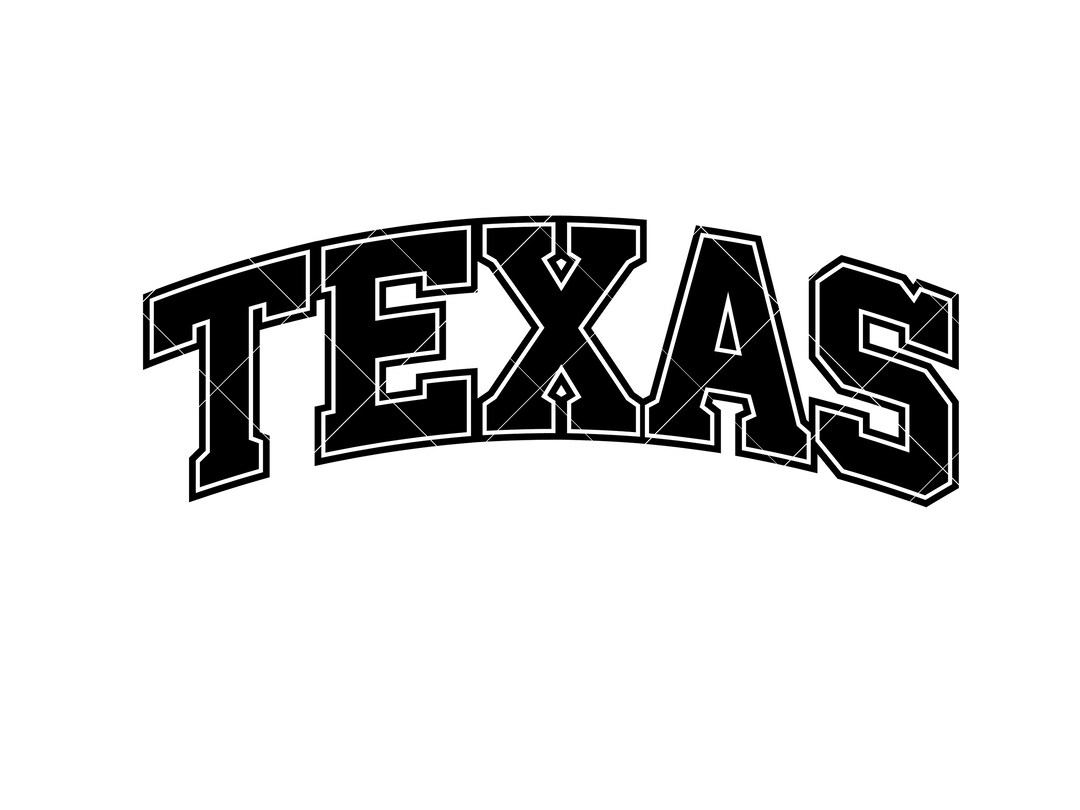 Texas Arched Text Vector Art: T-shirt CNC Clipart (digital Download) - Etsy