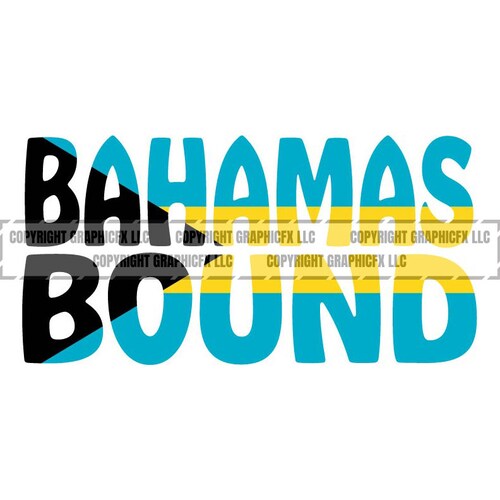 BAHAMAS Flag Word Art 1 Vector .eps .dxf .svg .png. Vinyl - Etsy