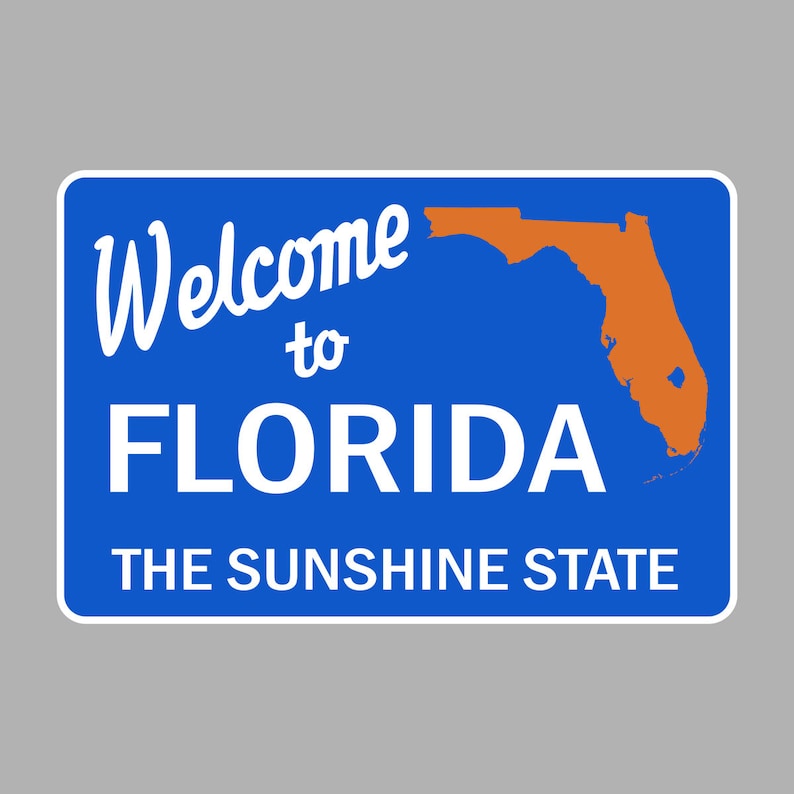 Welcome to Florida Sign Vector .eps .dxf .svg .png. Vinyl - Etsy