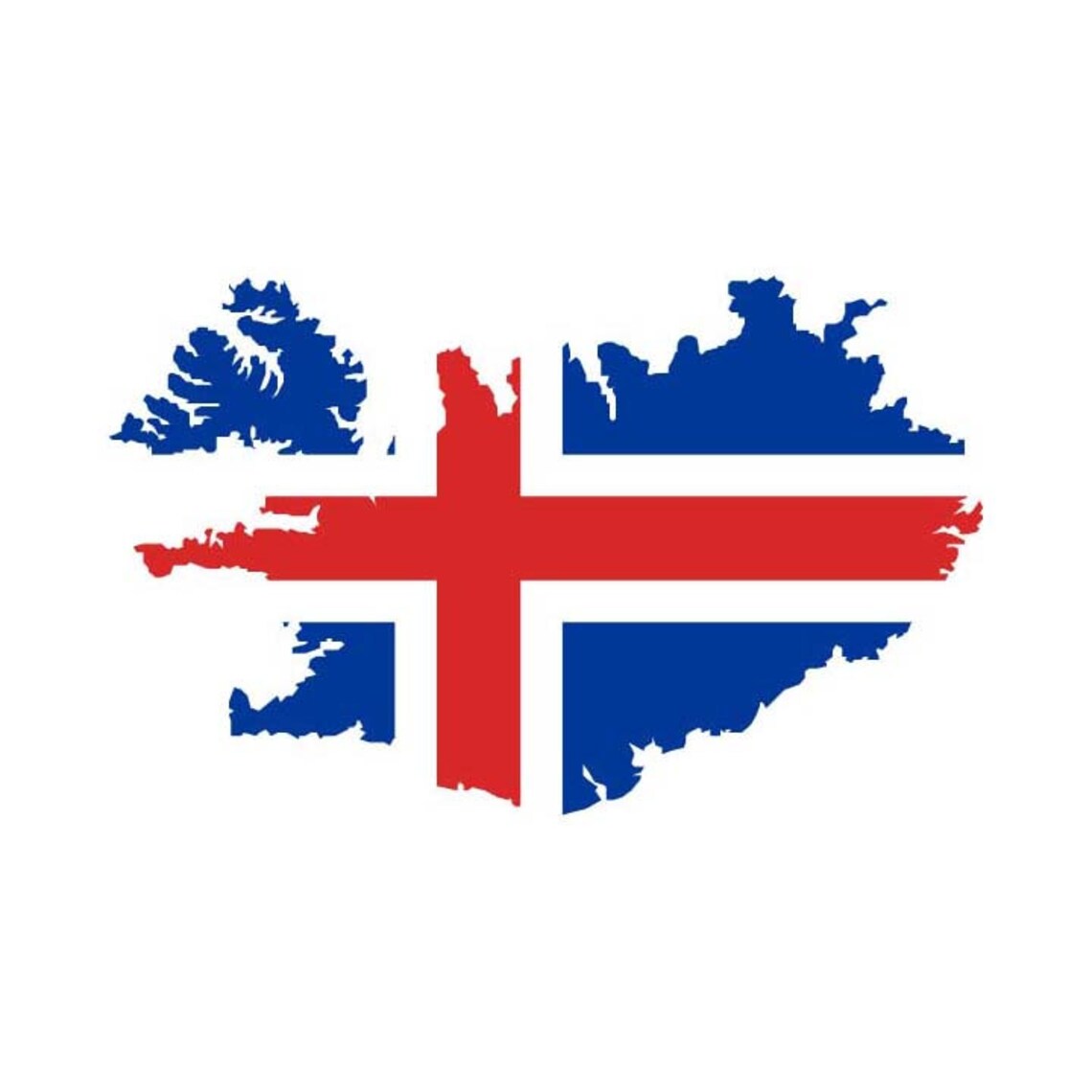 Iceland Flag Icelander Country Outline Vector .eps .dxf .svg | Etsy