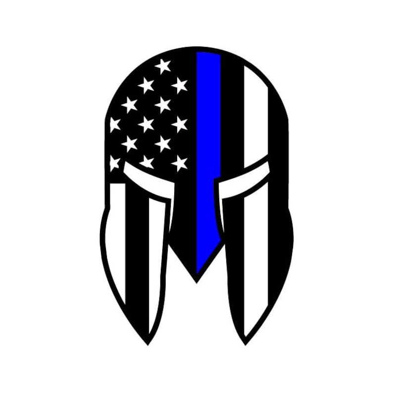 Thin Blue Line Spartan USA Flag State Outline Vector .eps - Etsy