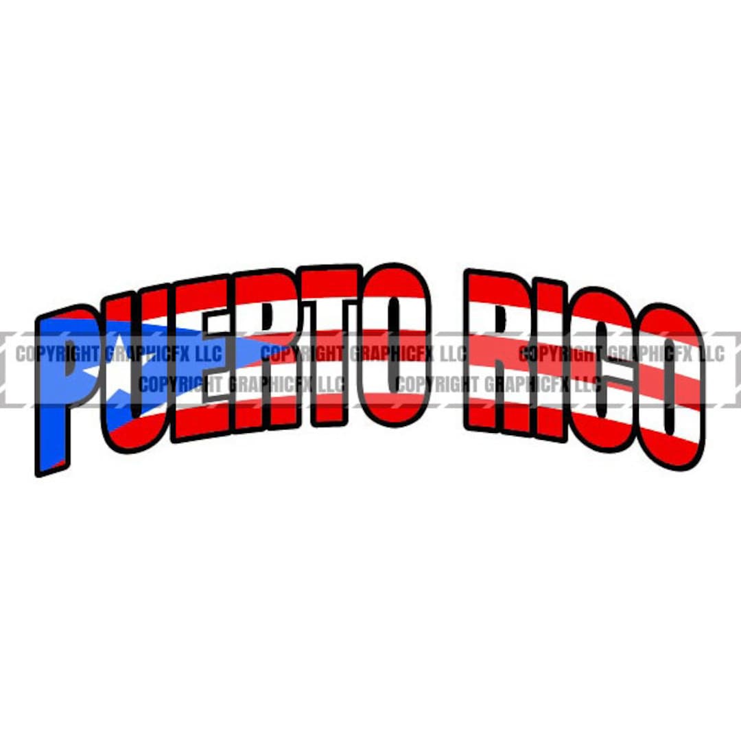 Puerto Rico Flag Arched Word Art Vector (digital Download) - Etsy