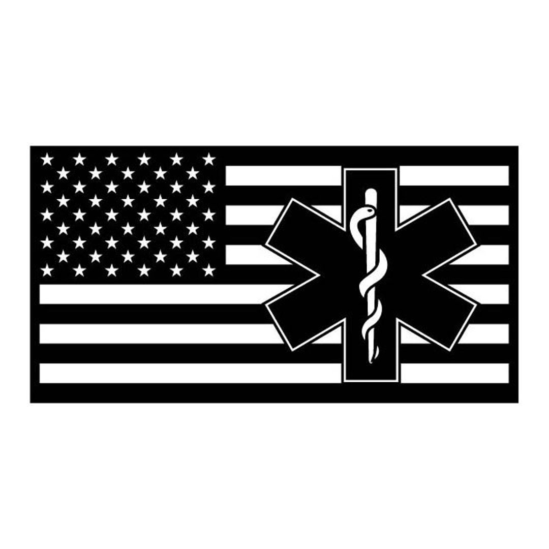 EMT Star of Life U.S.A. Flag: Paramedic Vector Graphic (digital ...