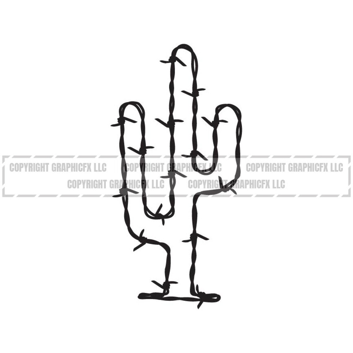 Barbed Wire Cactus Vector Graphic, CNC Clipart (digital Download) - Etsy