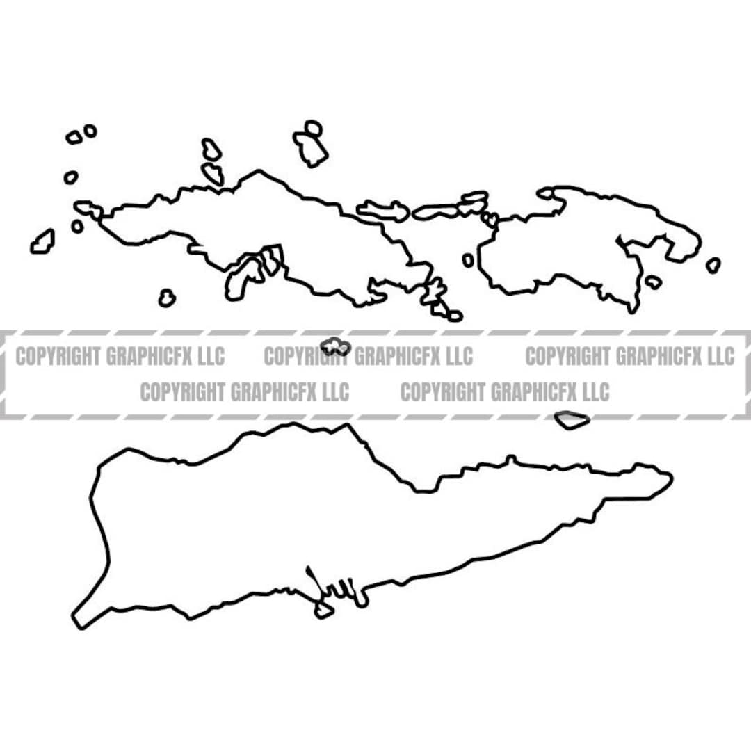 US Virgin Islands Flag Outline Vector .eps, .dxf, .svg .png. Vinyl ...