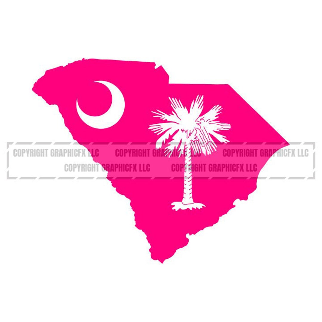 Pink South Carolina State Flag & State Vector .eps, .dxf, .svg .png ...