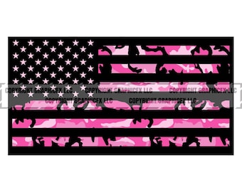 Pink Camo Rebel Flag