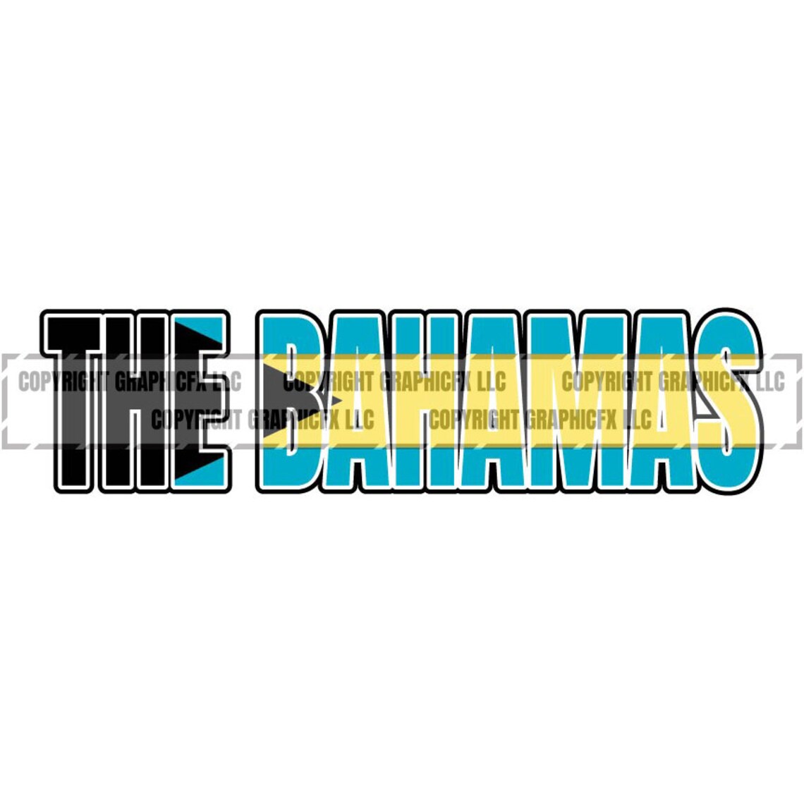 THE BAHAMAS Flag Word Art 1 Vector .eps, .dxf, .svg .png. Vinyl Cutter ...
