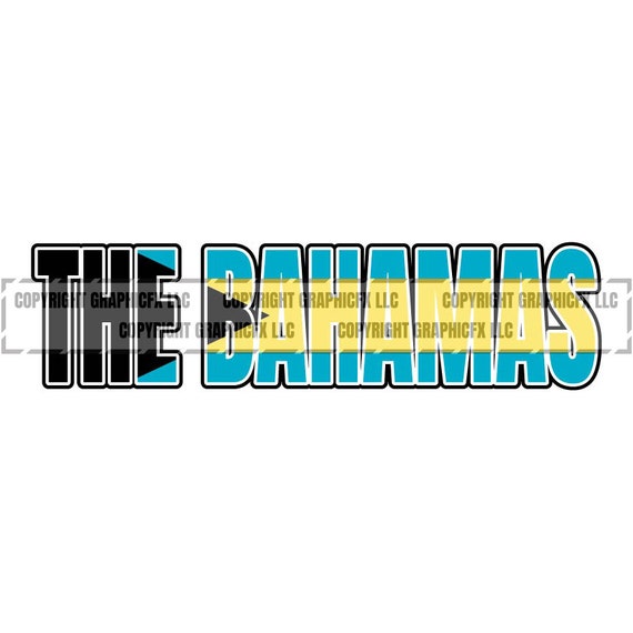 THE BAHAMAS Flag Word Art 1 Vector .eps .dxf .svg .png. - Etsy