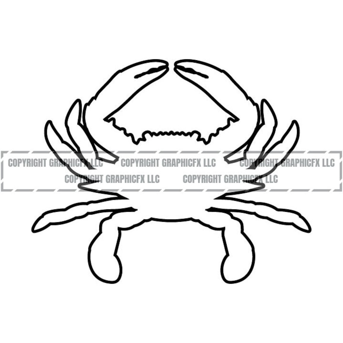 Blue Crab Outline Vector .eps .dxf .svg .png. Vinyl Cutter - Etsy Canada