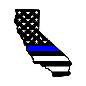 Blue Line Flag California - Etsy