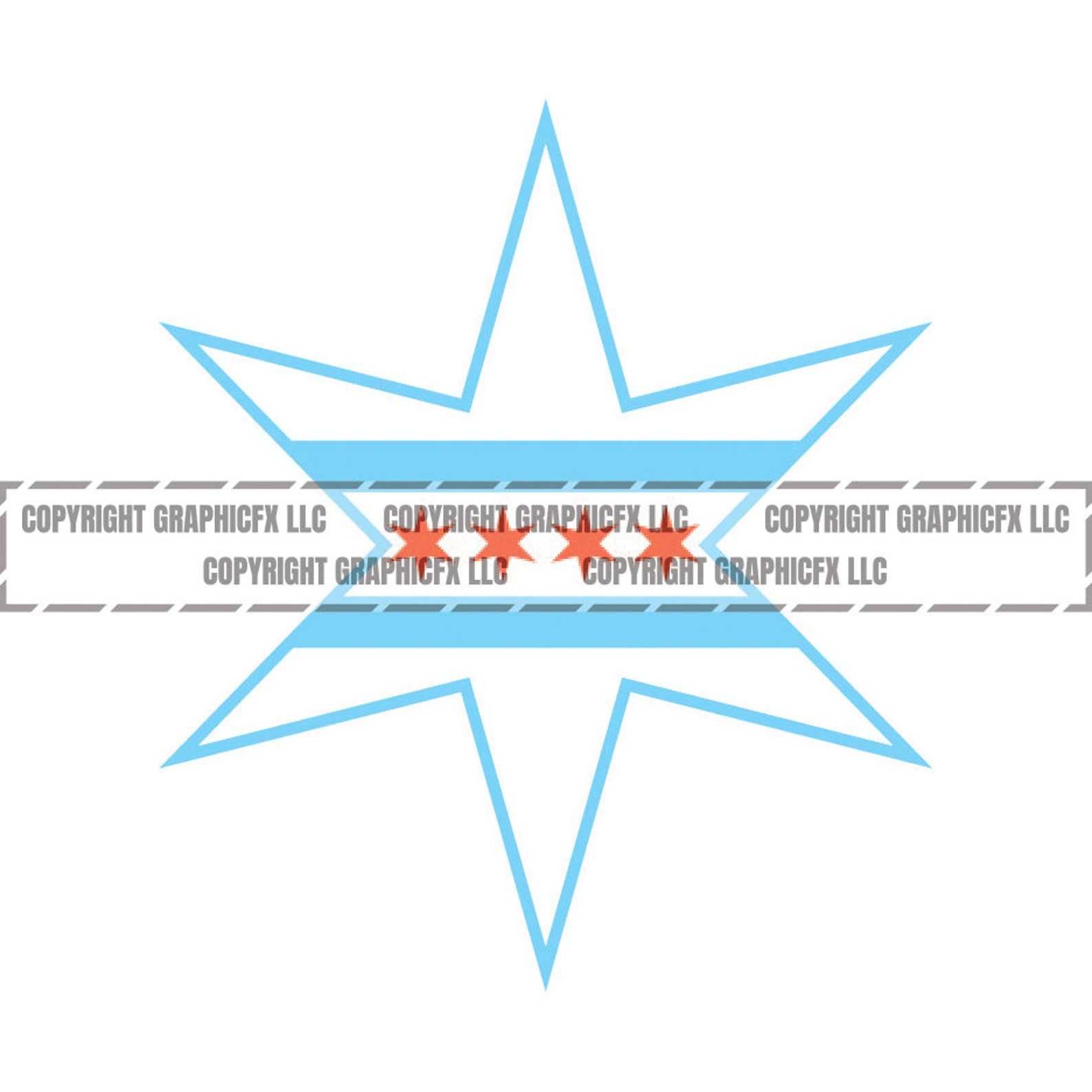 Chicago Flag Star Art Flags Vector .eps .dxf .svg .png. - Etsy