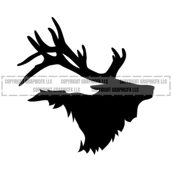 Elk Bull Mount Vector .eps .dxf .svg .png Vinyl Cutter | Etsy