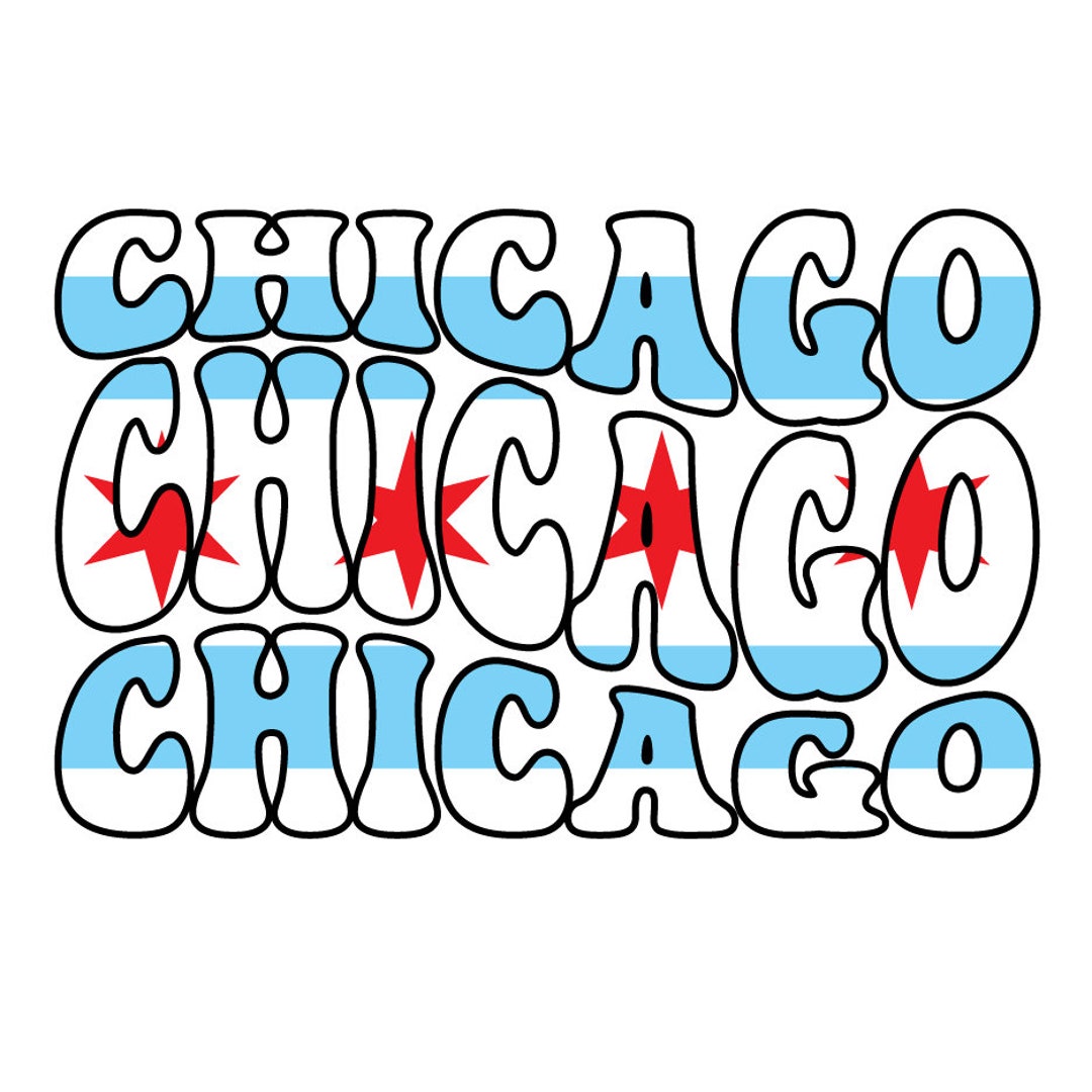 Chicago Wavy Word Art Digital Download Vector .eps, .dxf, .svg .png ...