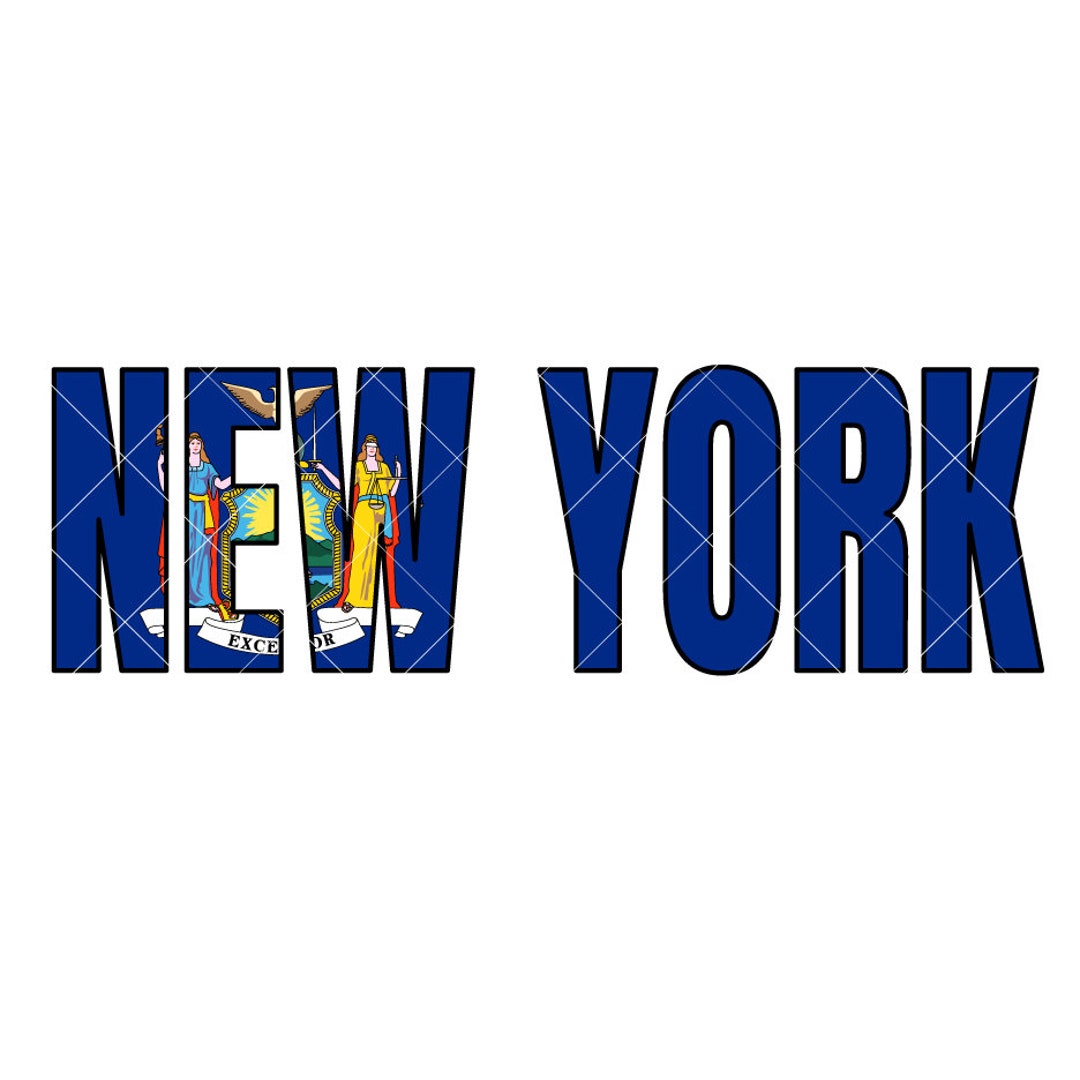 New York State Flag Word Art: Vinyl Cutter Ready (digital Download) - Etsy