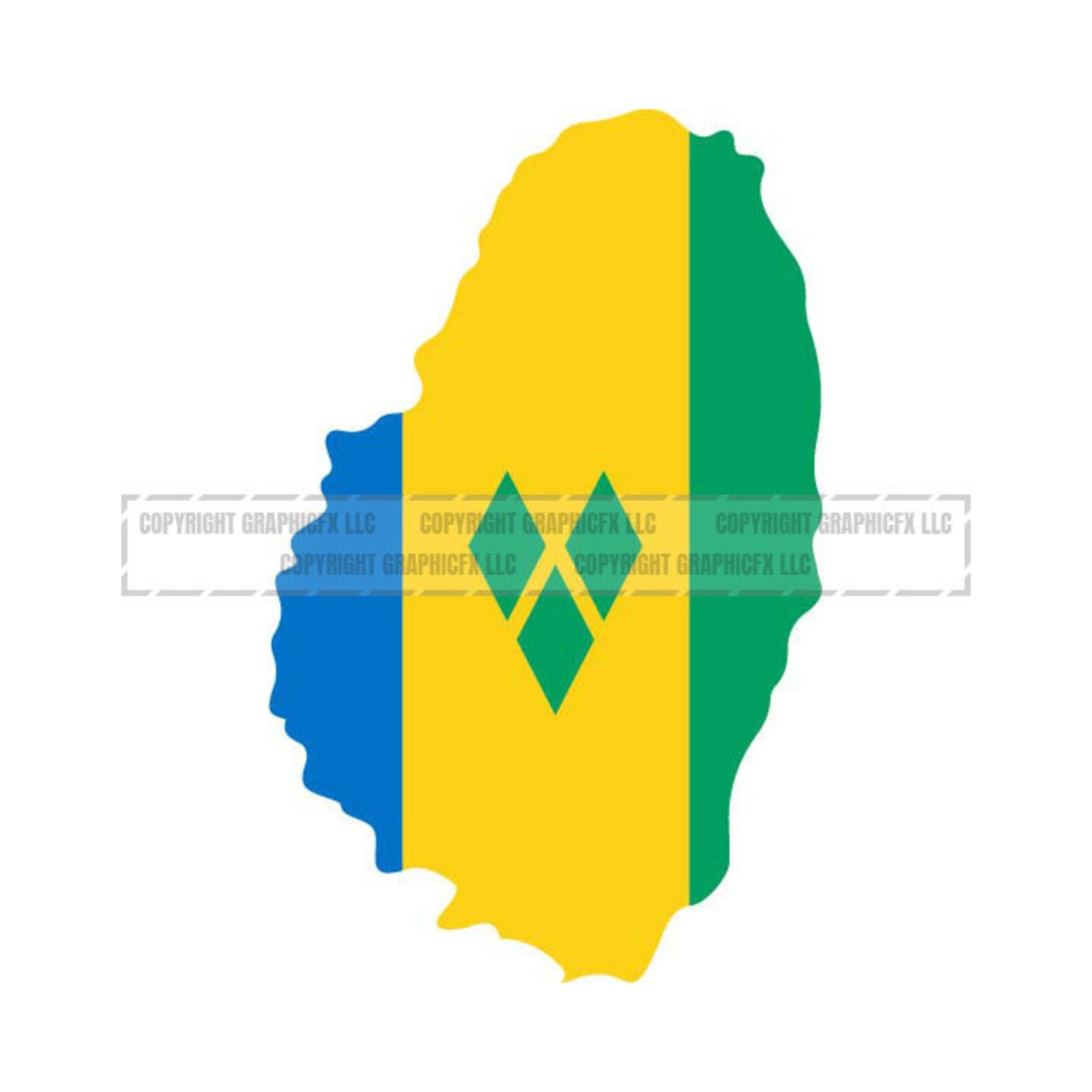 Saint Vincent Flag Vector, SVG, DXF, PNG (digital Download) - Etsy