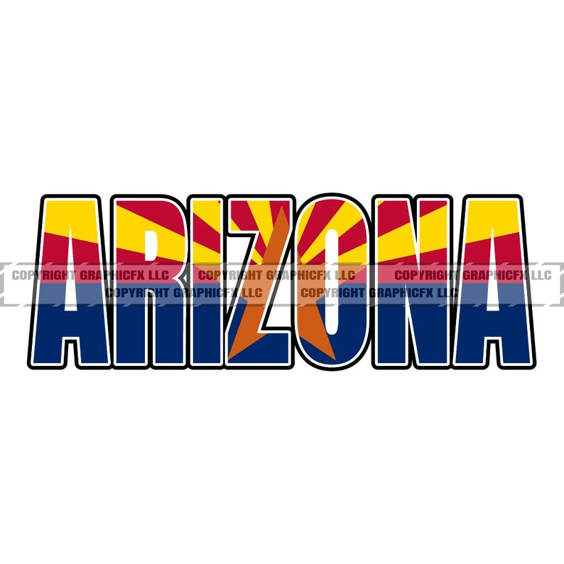 Arizona State Flag Word Art INSTANT DOWNLOAD 1 Vector .eps - Etsy