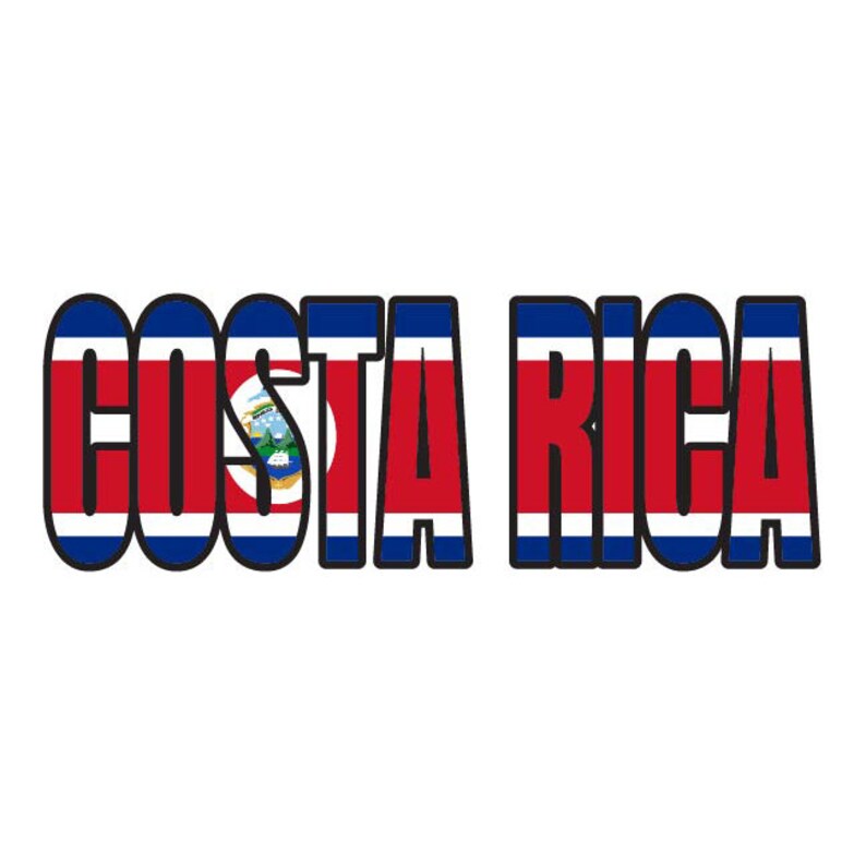 Costa Rica Bandera texto palabra arte Isla vector .eps, .dxf, .svg .png ...