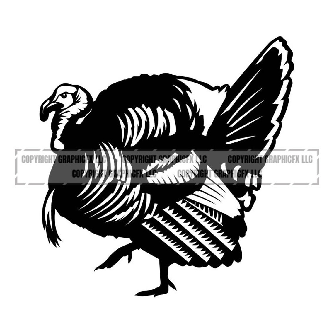 Turkey .eps, .svg, .dxf & 1 .png Vinyl Cutter Ready, T-shirt, CNC ...