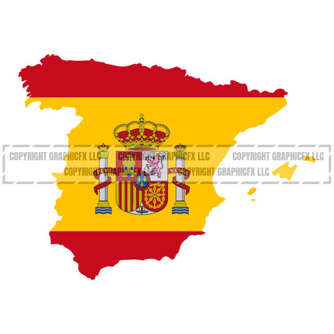 Spain Flag Country Vector .eps, .dxf, .svg .png. Vinyl Cutter Ready ...