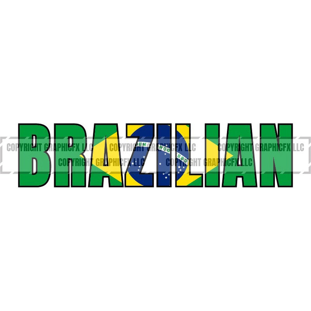 BRAZILIAN Flag Text Word Art Island Vector .eps, .dxf, .svg .png. Vinyl ...