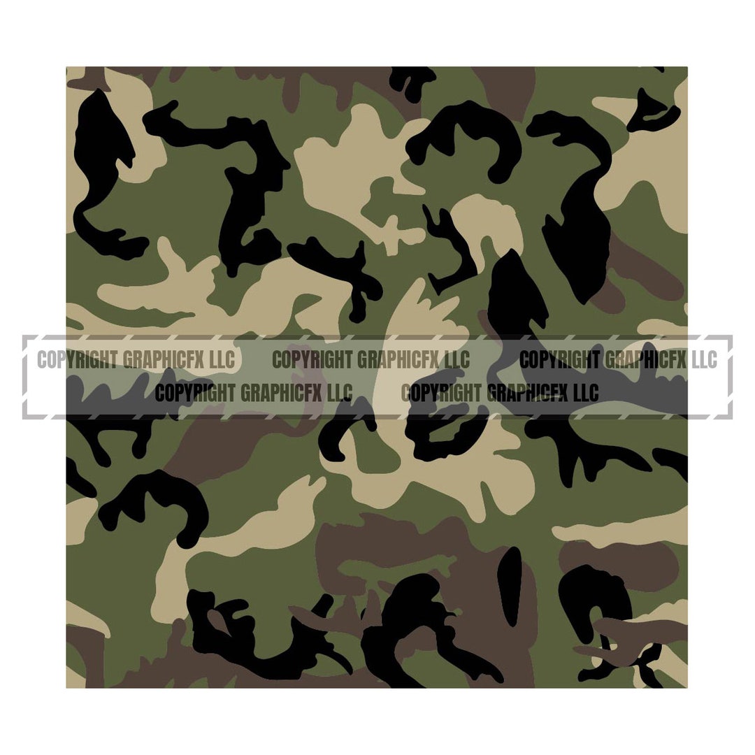 Green Leaf Camo Camouflage Seamless Pattern Print Military Jungle War ...