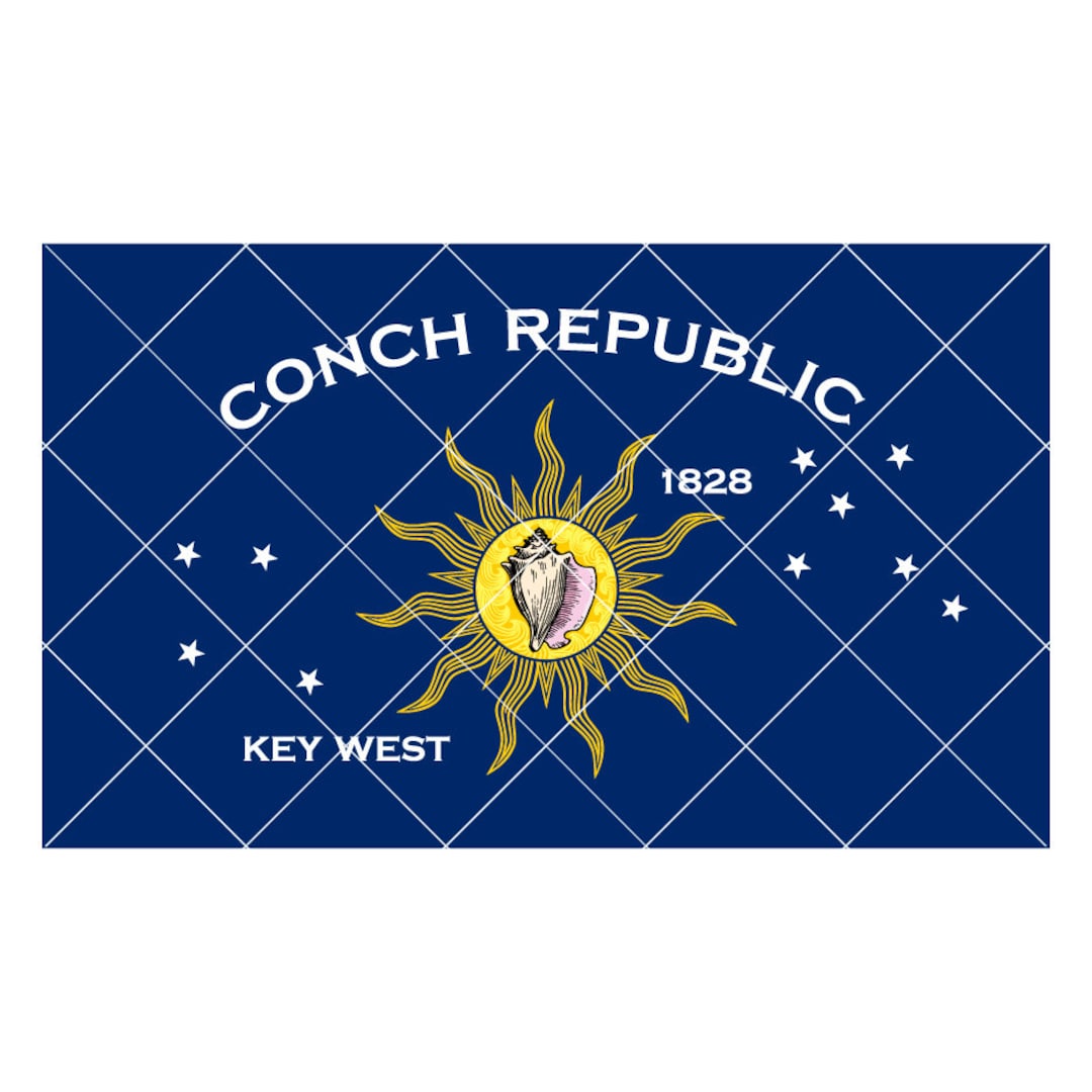 Conch Republic Flag Vector: Key West Sign Clipart (digital Download) - Etsy