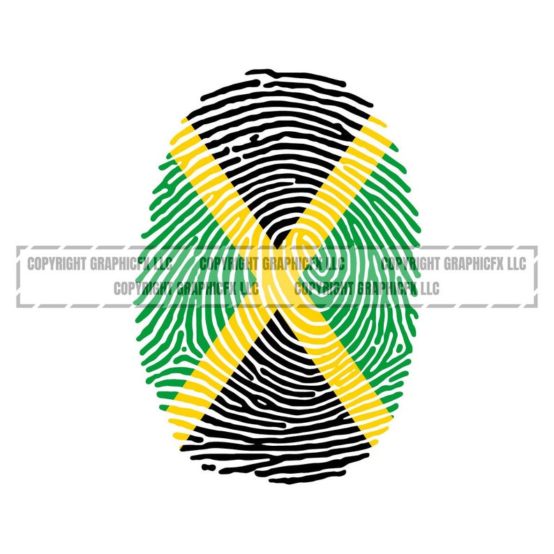 Jamaica Fingerprint Art: Vector Graphic (digital Download) - Etsy