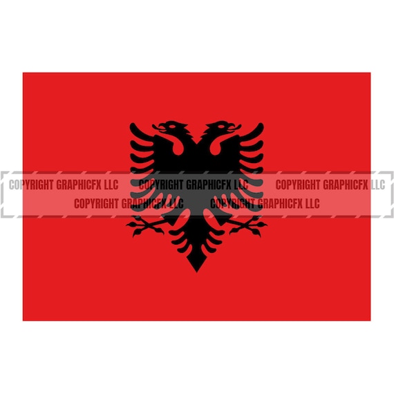 Albania Flag Vector .eps .dxf .svg .png. Vinyl Cutter Ready - Etsy