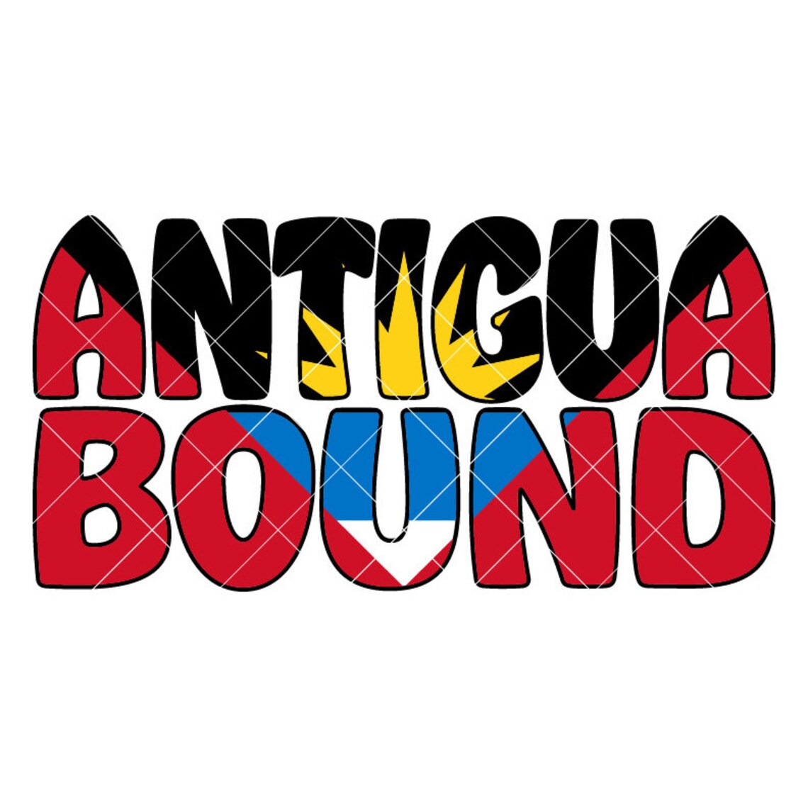 ANTIGUA BOUND Flag Text Word Art Vector .eps .dxf .svg .png. - Etsy