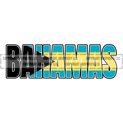 BAHAMAS Flag Word Art 1 Vector .eps .dxf .svg .png. Vinyl - Etsy