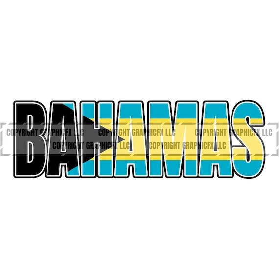 BAHAMAS Flag Word Art Vector .eps .dxf .svg .png. Vinyl - Etsy