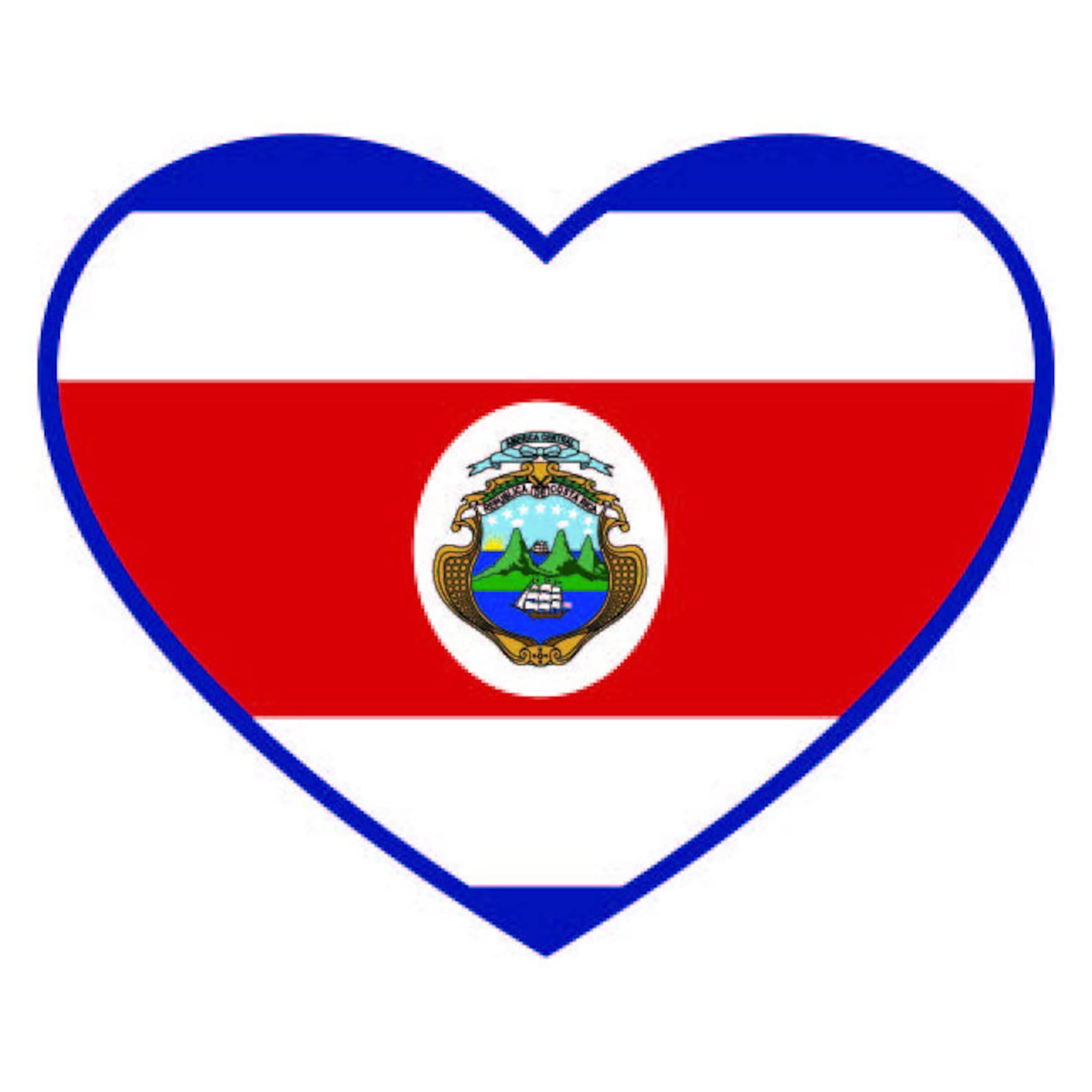 Costa Rica Flag Heart Vector .eps, .dxf, .svg .png. Vinyl Cutter Ready ...