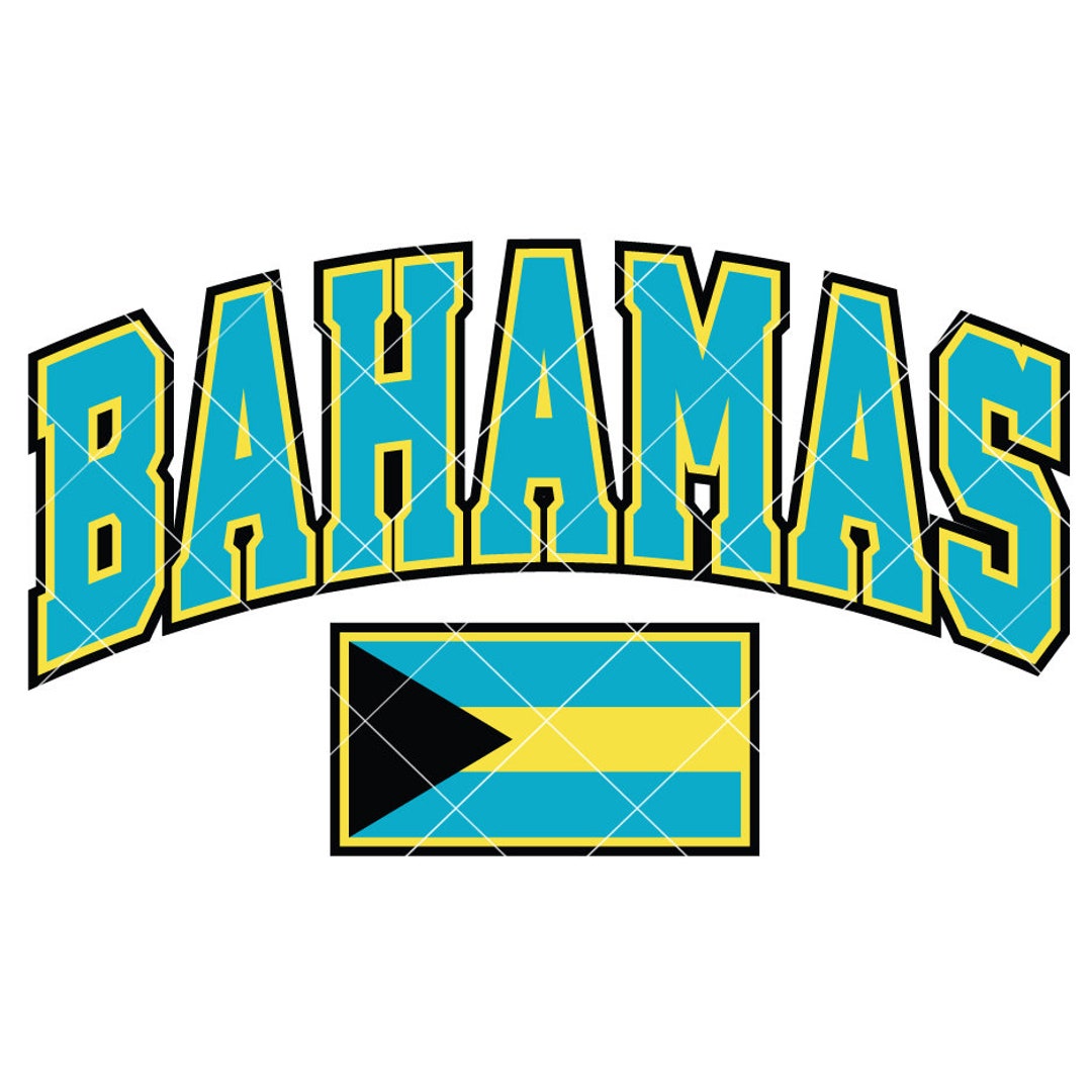 BAHAMAS Flag Arched Text Word Art Vector .eps, .dxf, .svg .png. Vinyl ...