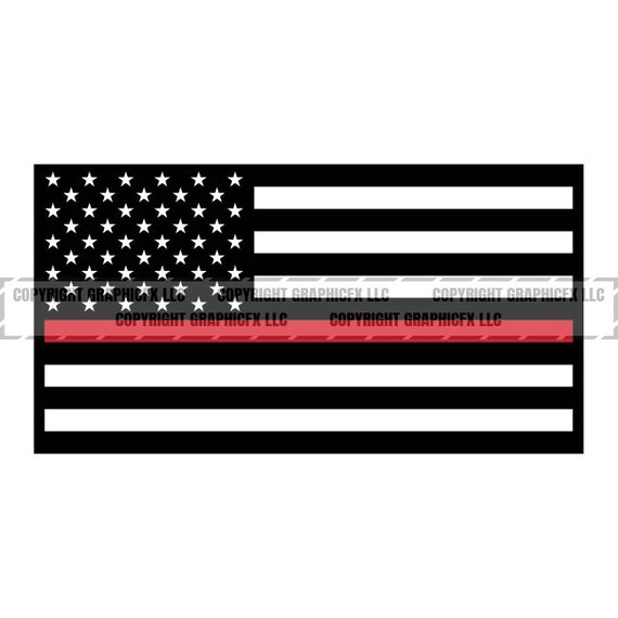 Thin Red Line USA Flag .eps .svg .dxf 1 .png Vinyl Cutter Ready T Shirt CNC clipart graphique 1154 Etsy France