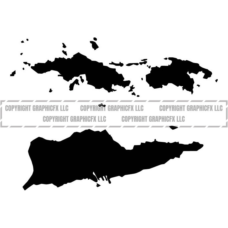 Us Virgin Islands Vector Map