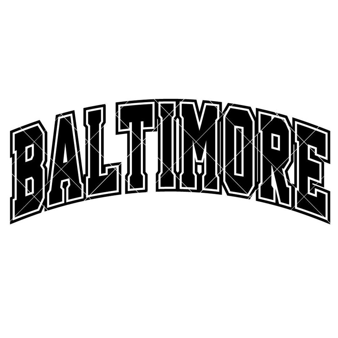 Baltimore Arched Text Vector Art .eps, .dxf, .svg .png. Vinyl Cutter ...