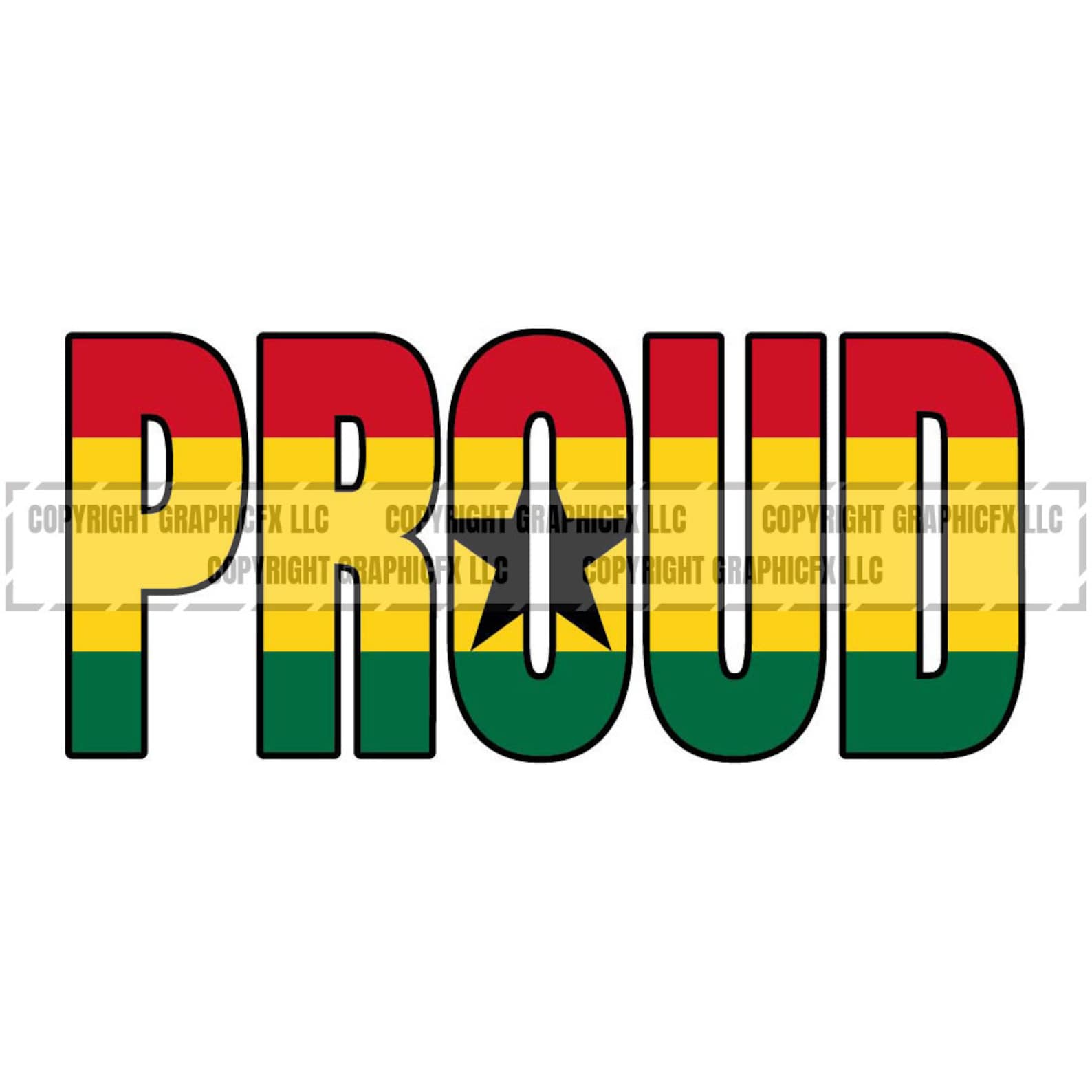 GHANA Proud Flag Text Word Art Vector .eps, .dxf, .svg .png. Vinyl ...