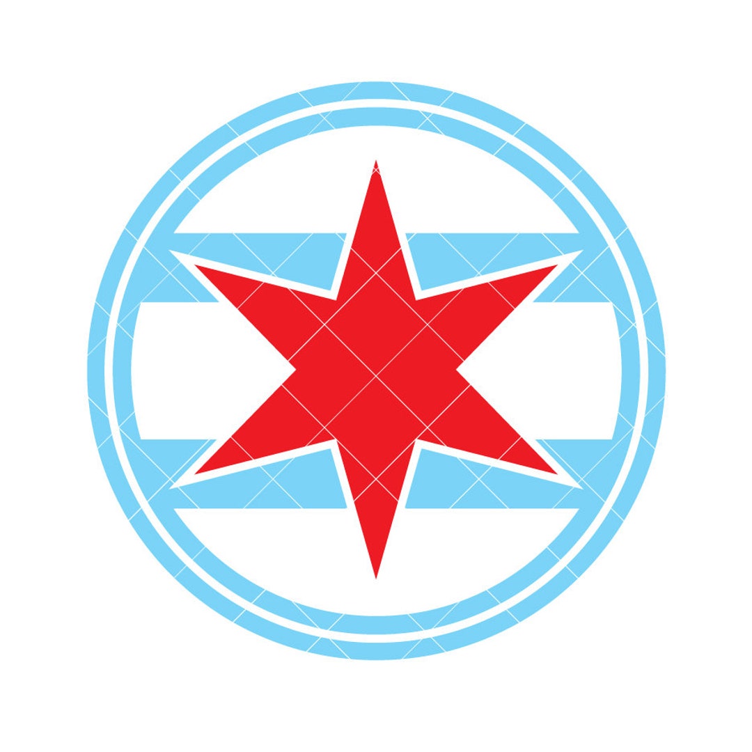 Chicago City Flag Round Roundel Vector .eps, .dxf, .svg .png .pdf Vinyl ...
