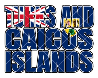 Turks and Caicos Islands Flag SVG - TCI Banner Flag, Cricut Cut File ...