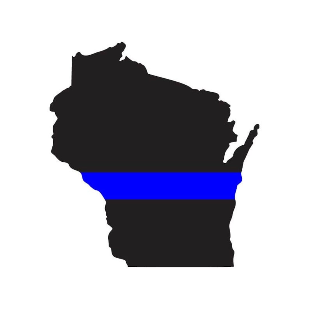 Thin Blue Line Wisconsin State Outline Vector (digital Download) - Etsy