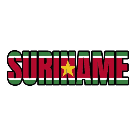 Suriname Flag Text Word Art Surinam Vector .eps .dxf .svg | Etsy