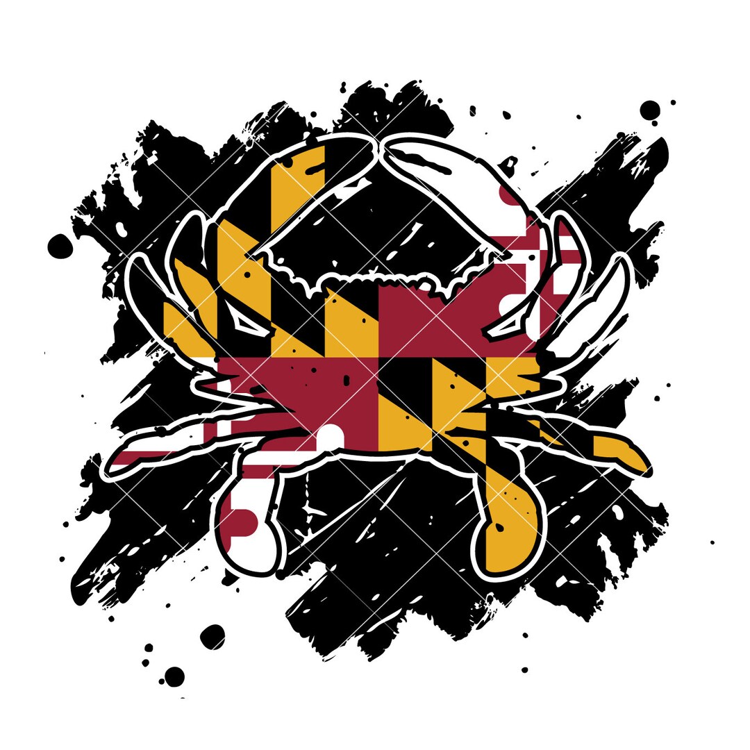 Maryland Crab Flag Paint Splatter Graphic (digital Download) - Etsy
