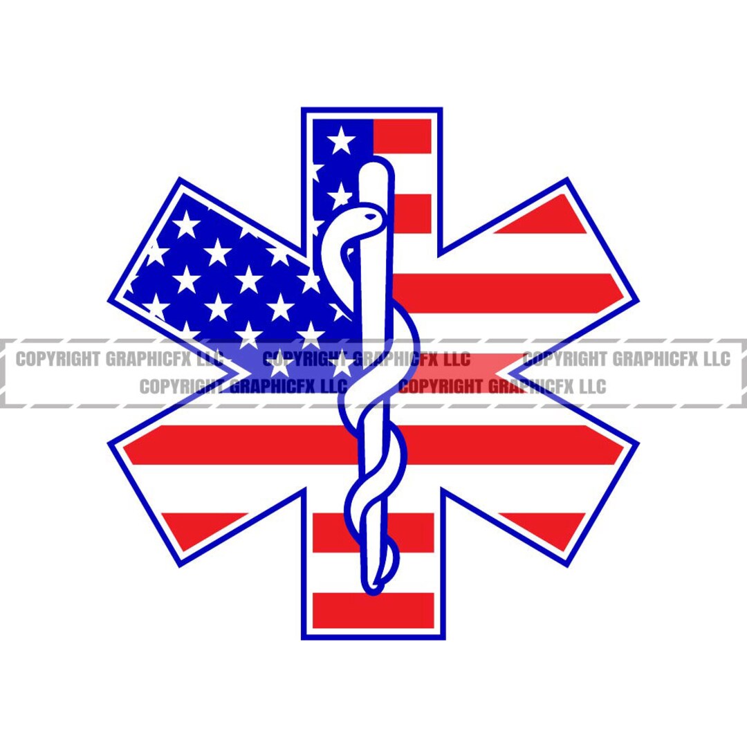 USA Flag Star of Life Ambulance Medical EMT Ems Logo Drugs Doctor .eps ...