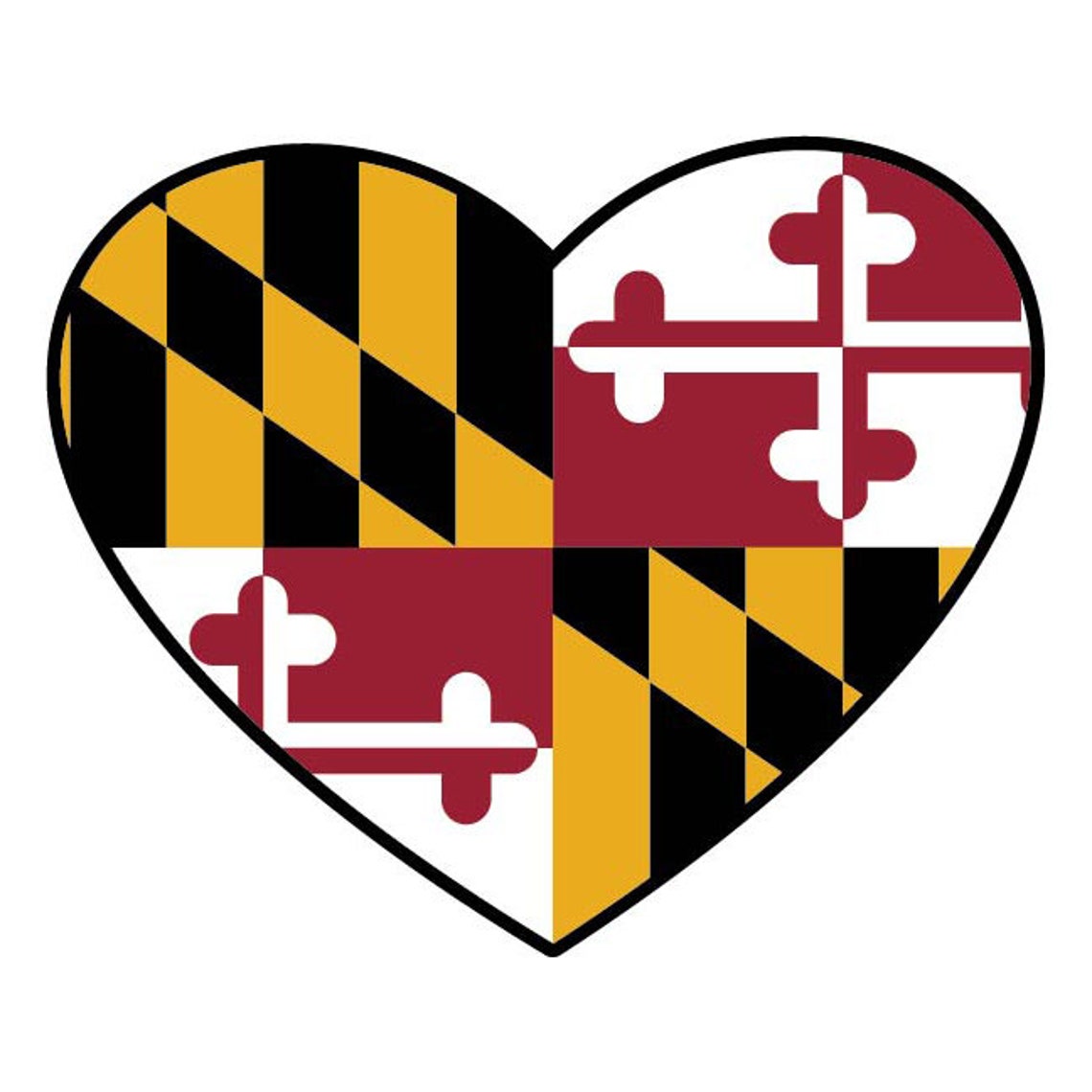 Maryland Flag Heart INSTANT DOWNLOAD Vector .eps, .dxf, .svg .png ...
