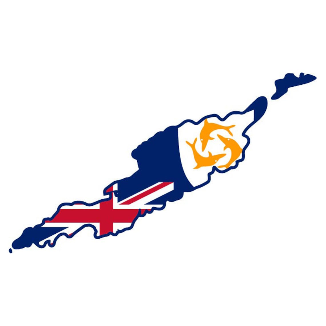 Anguilla Flag Island Vector .eps, .dxf, .svg .png. Vinyl Cutter Ready ...