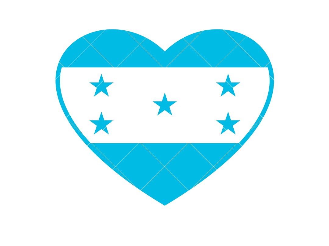 Honduras Flag Heart Vector .eps, .dxf, .svg .png. Pdf Vinyl Cutter ...