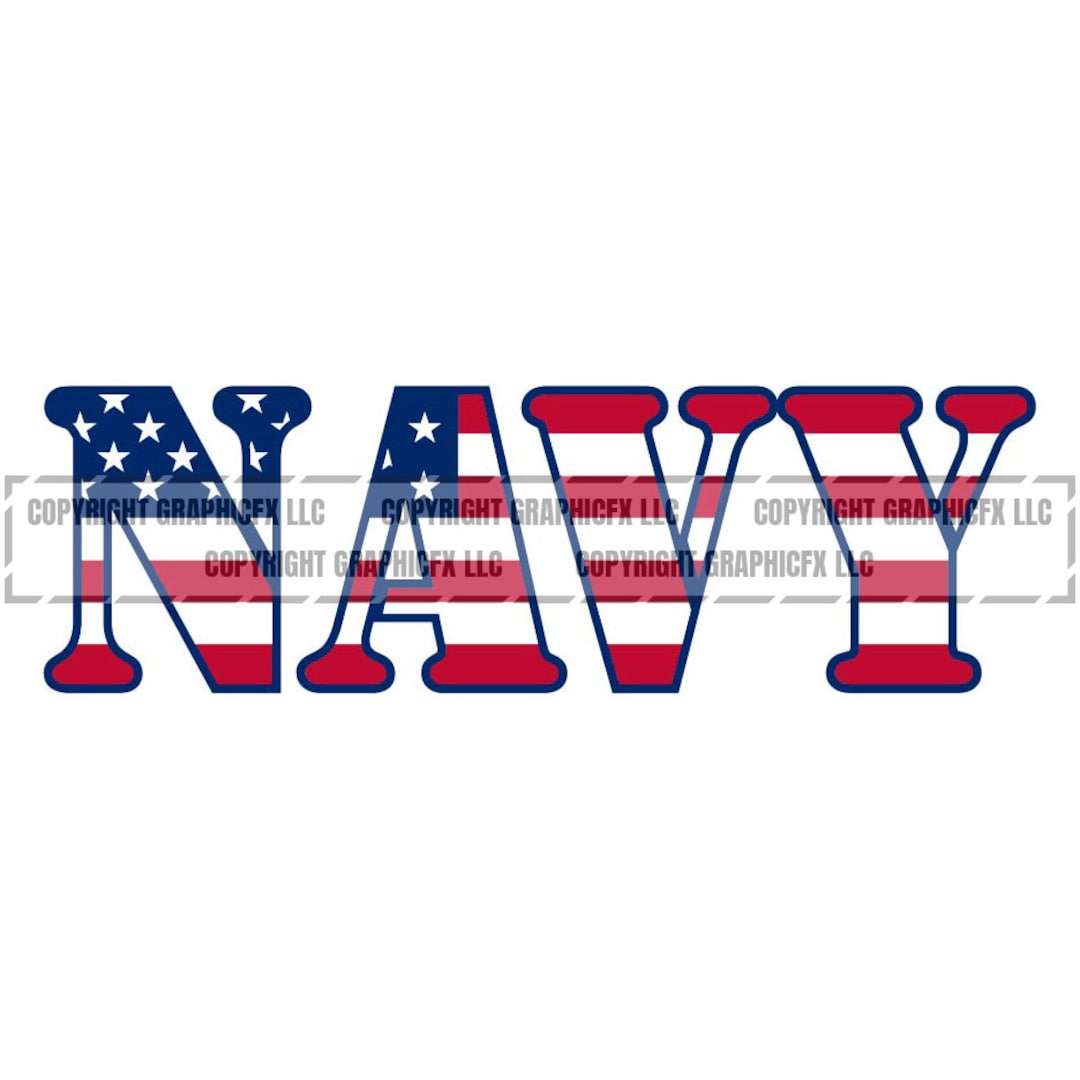 Navy USA Flag Text Word Art Island Vector .eps, .dxf, .svg .png. Vinyl ...